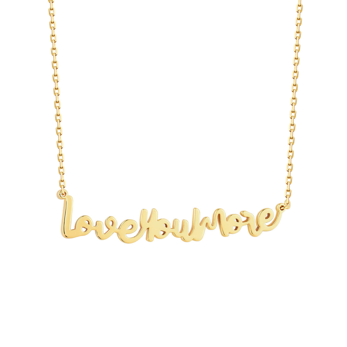 Script Love You More Bar Gold Necklace – Love You More Designs