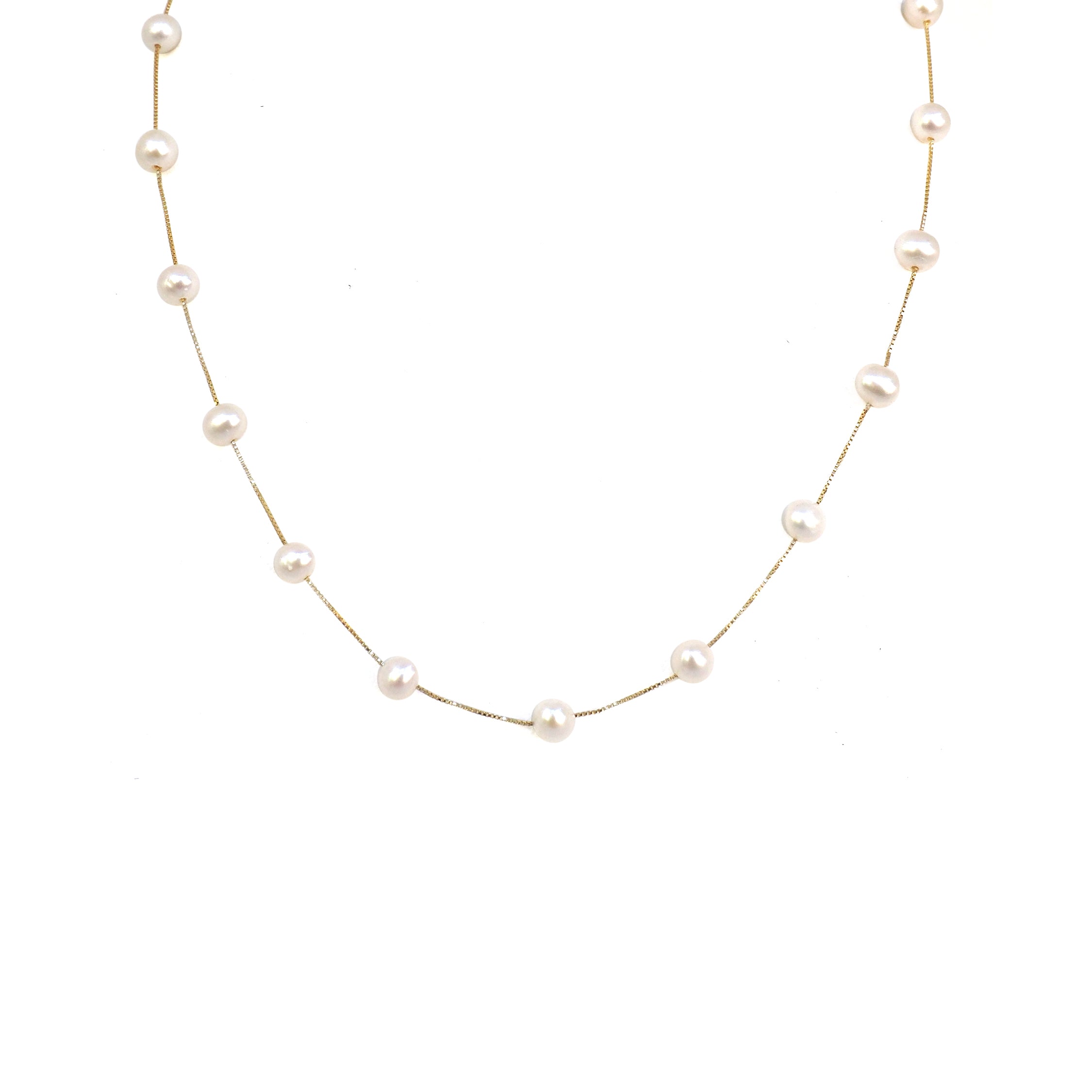 Whitney Pearl Necklace in 10K Gold & Pearl – Love You More Designs